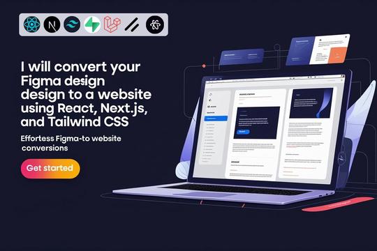 Convert Figma Design to Responsive Website (React, Next.js, Tailwind CSS)