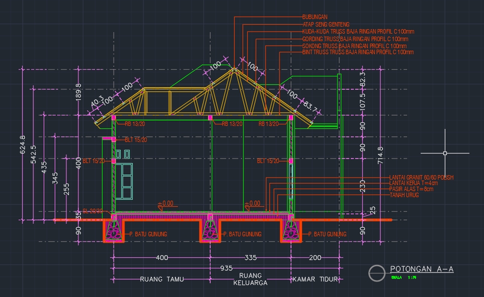 Jasa Gambar AutoCAD 2D | Revisi Sepuasnya | 15rb/m²