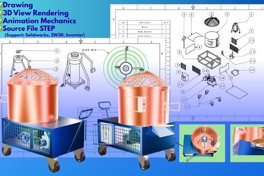 Jasa Gambar Teknik & 3D Mesin | CAD, SolidWorks, Inventor, AutoCAD, ZW3D