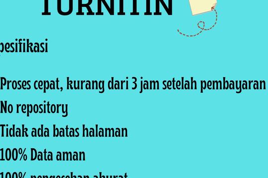 Jasa cek turnitin hasil akurat & resmi, privasi terjaga.