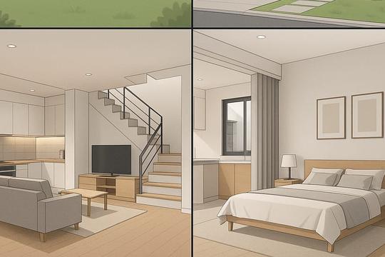 Design 3D sketchup bangunan rumah, pertokoan dan lain lain