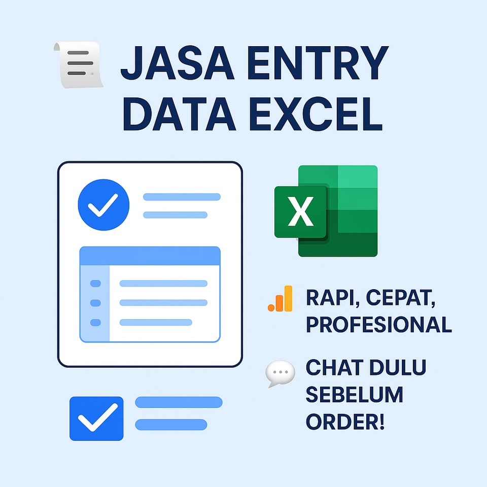 Saya akan membantu input data ke Excel/Google Sheet secara rapi dan cepat