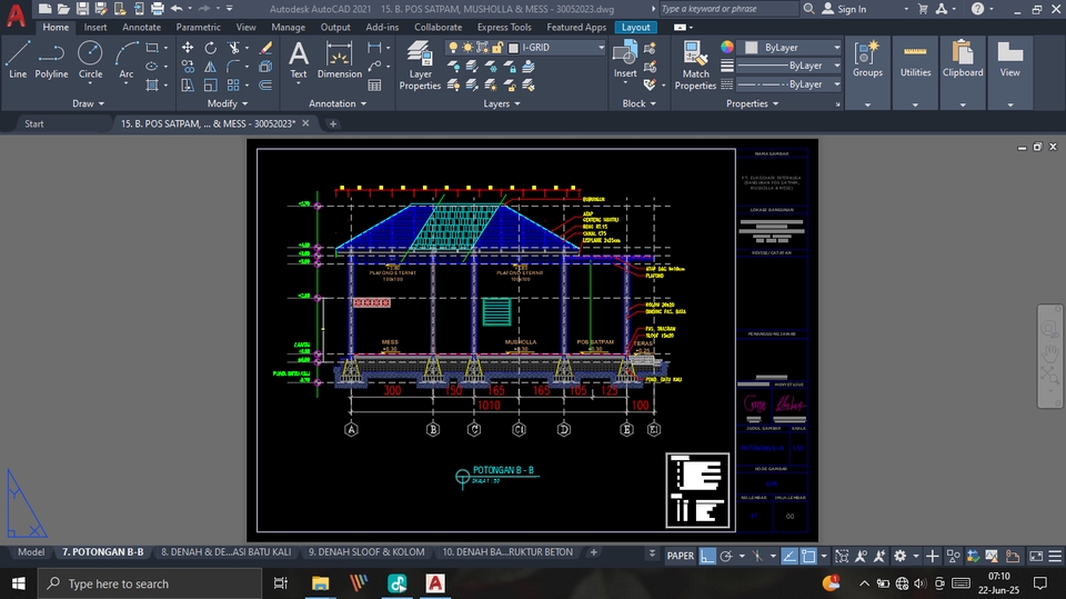 2D AutoCAD | POTONGAN | Free Revisi | Murah & Cepat