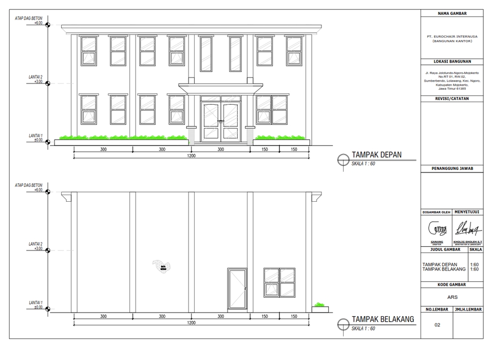 2D AutoCAD | TAMPAK | Free Revisi | Murah & Cepat