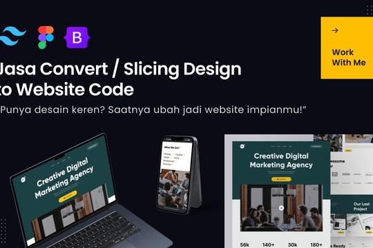 Jasa Coding: Ubah Desain ke Website Responsive (Landing Page | HTML, CSS, Tailwind, Bootstrap)
