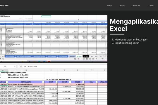 Membuat laporan keuangan, merekap rekening koran, input data